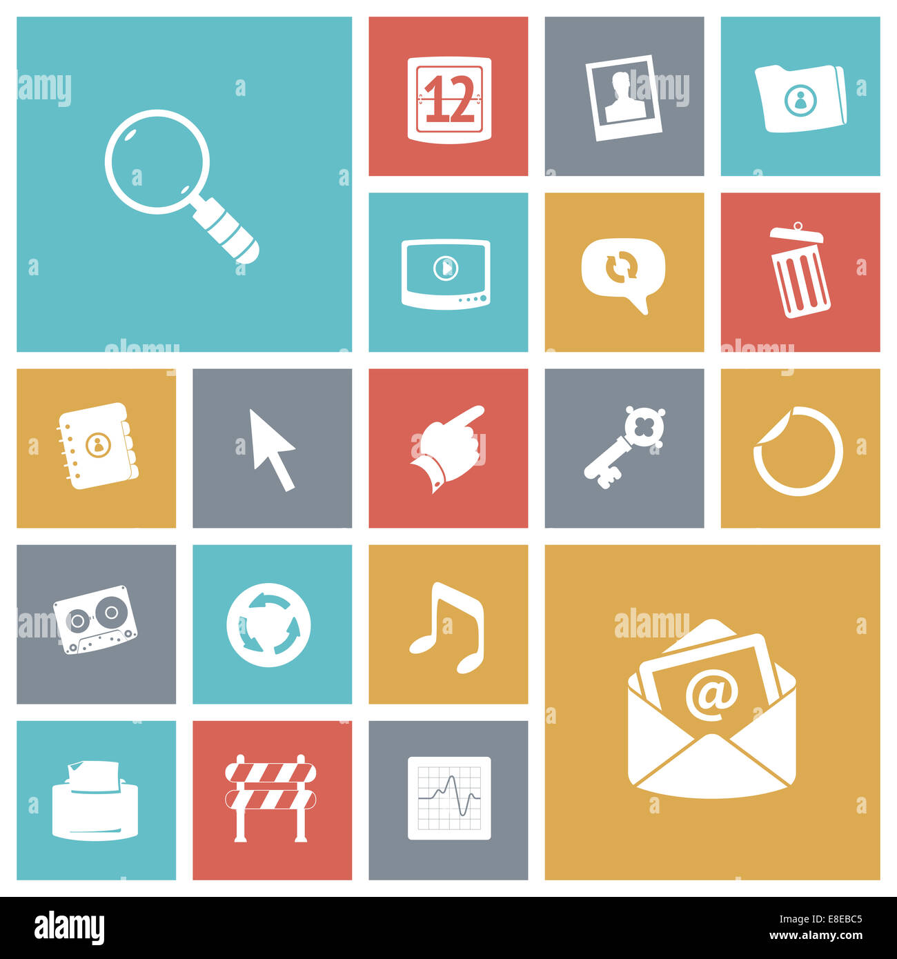 Flat design icons for user interface Stock Photo - Alamy