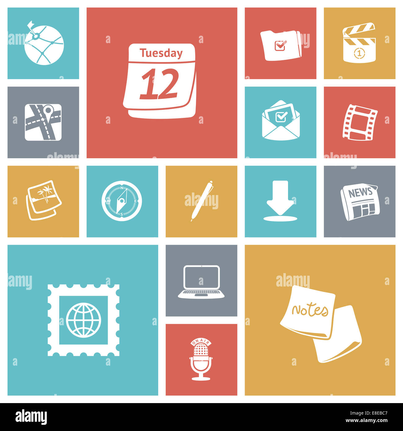 Flat design icons for user interface Stock Photo - Alamy