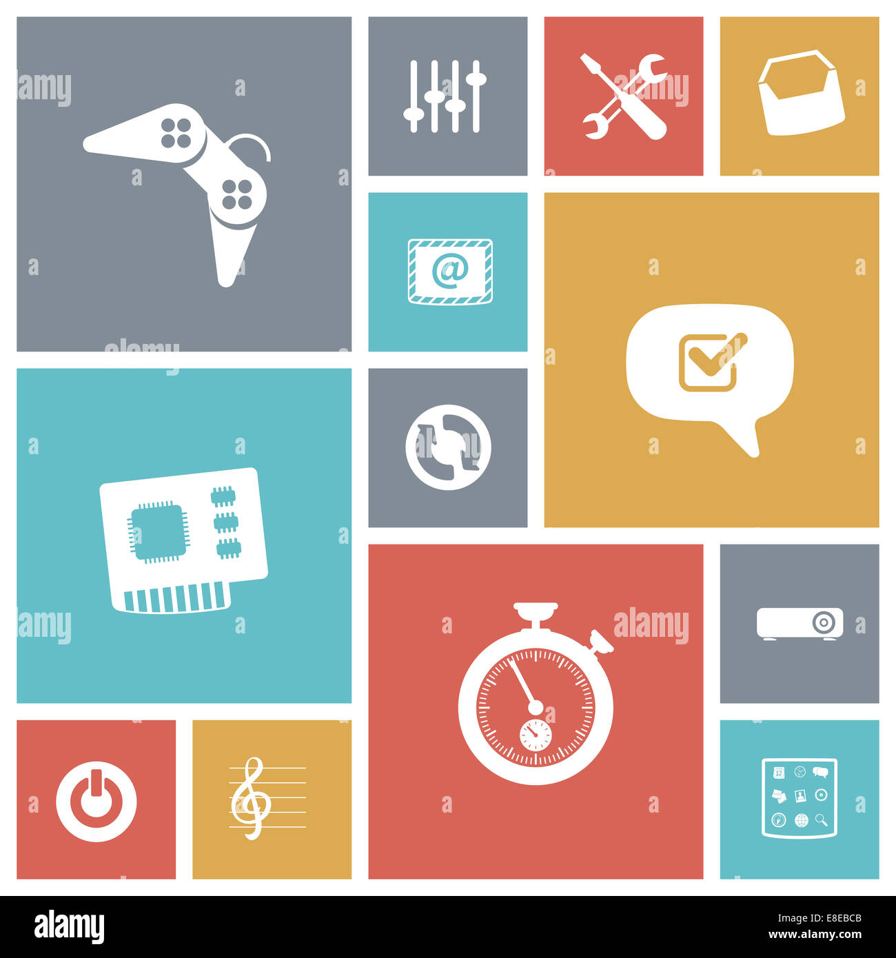 Flat design icons for user interface Stock Photo - Alamy