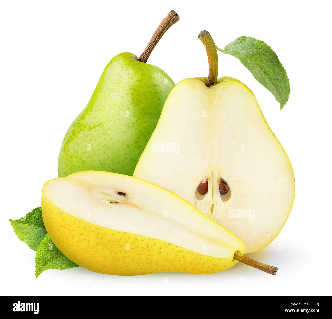 Green and yellow pears isolated on white Stock Photo - Alamy