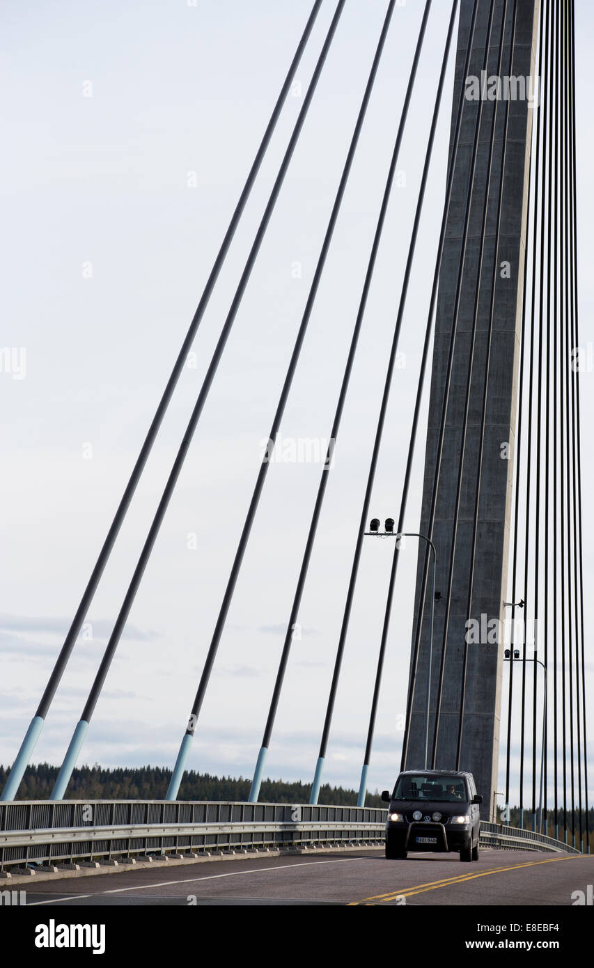 Cable stayed Finnish bridge support cables , Finland Stock Photo - Alamy