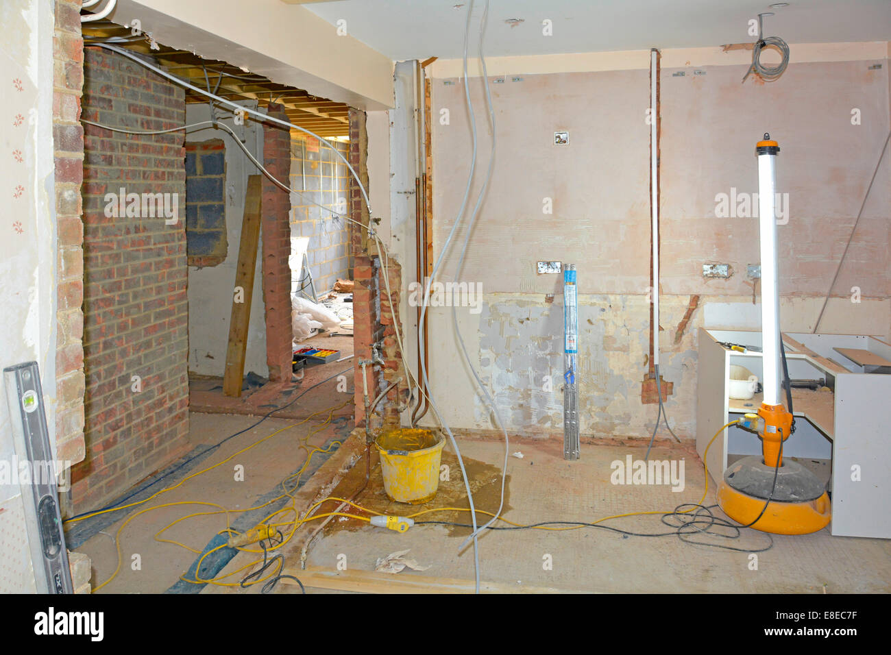 House extension detached property work in progress with interior ...