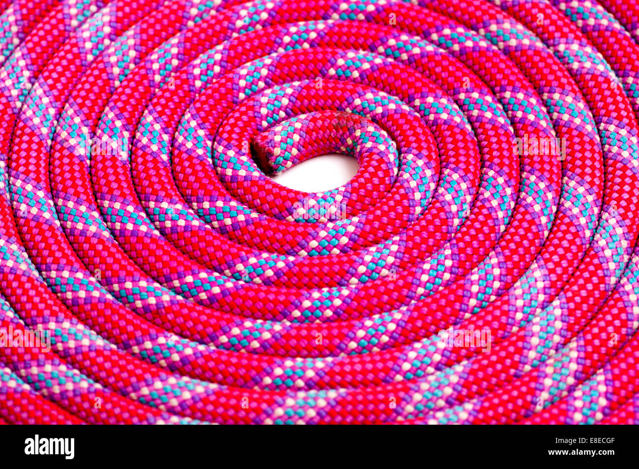 Mountaineers rope, circular layed Stock Photo - Alamy