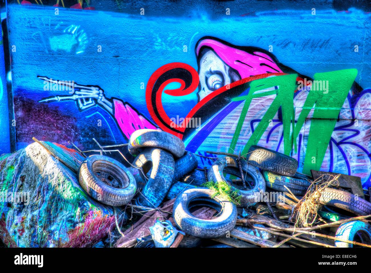 Graffiti at the cement works Shoreham West Sussex Stock Photo - Alamy