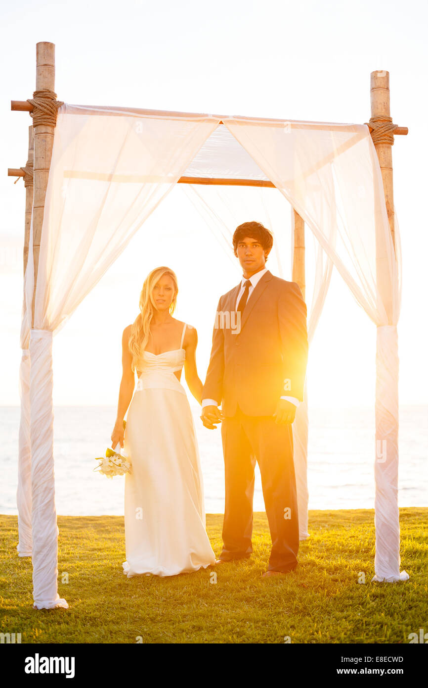 Beautiful Sunset Wedding Stock Photo - Alamy