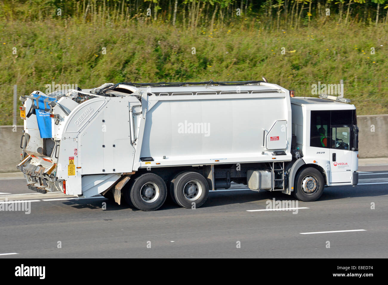 Veolia side roof view white clean environmental services garbage ...