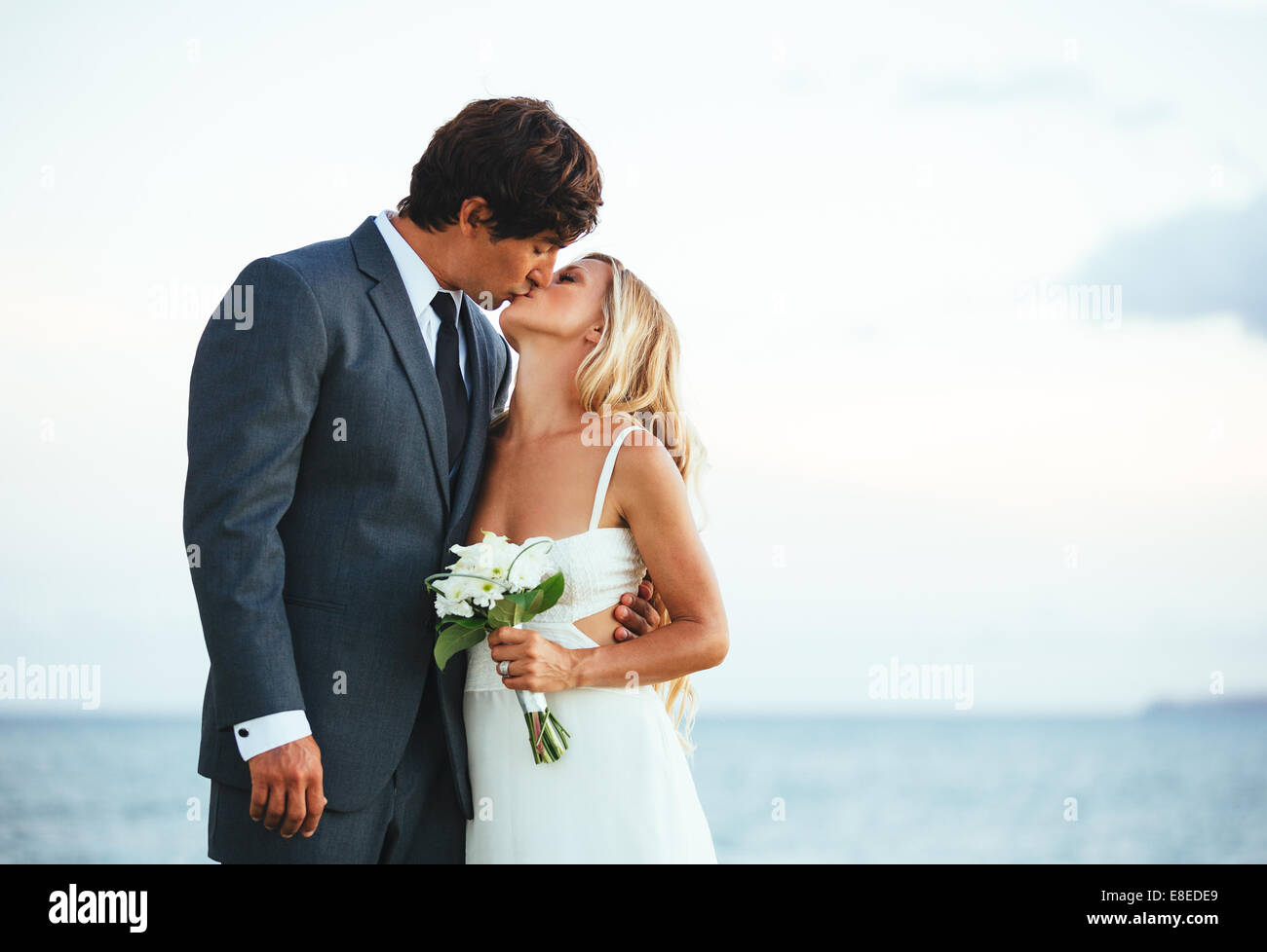 Wedding. Beautiful Romantic Bride and Groom Just Married Stock Photo ...