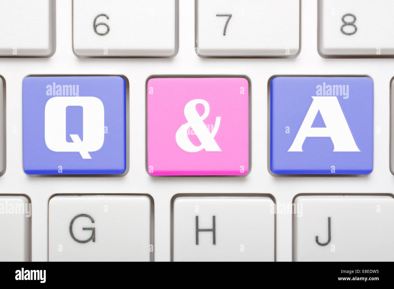 Q and A key on keyboard Stock Photo - Alamy