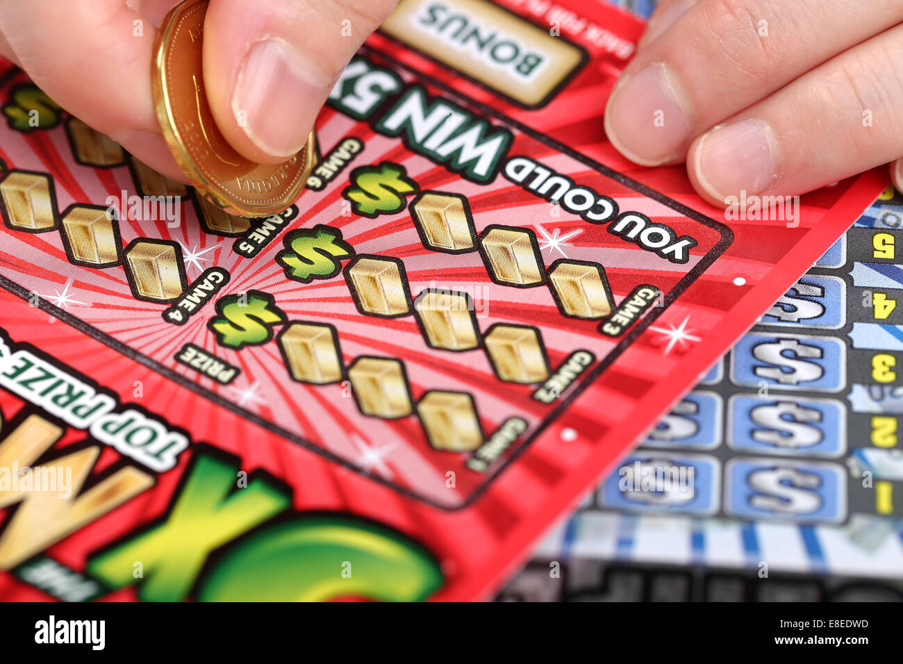 Winning lottery scratch ticket hi-res stock photography and images - Alamy
