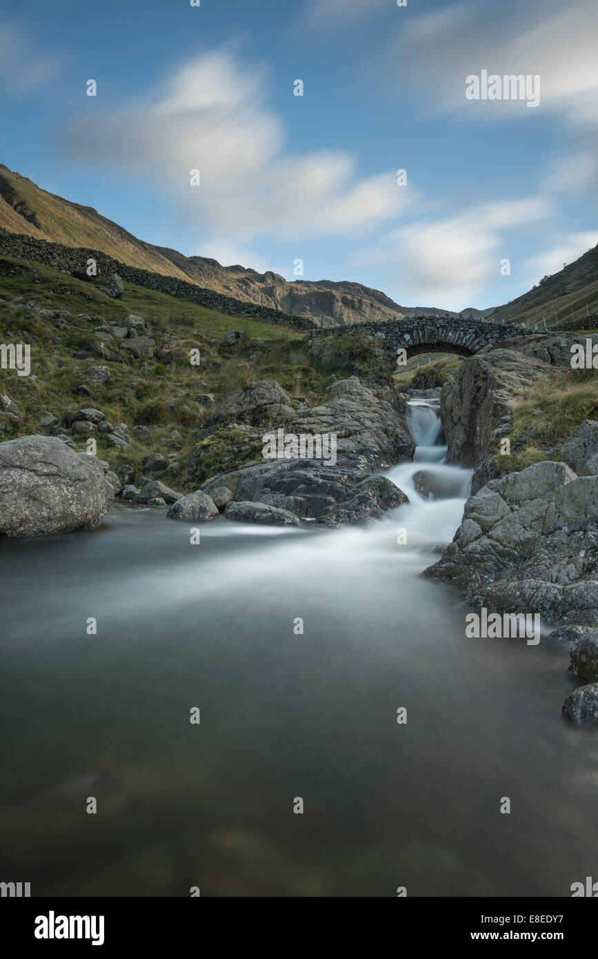 Long exposure at Stockley Bridge, Seathwaite, Borrowdale, English Lake ...