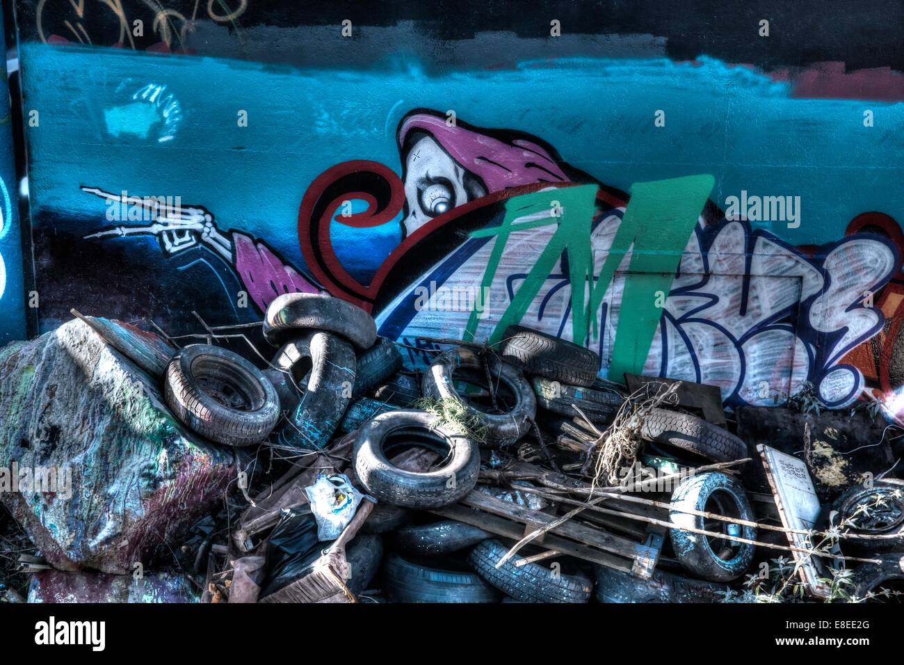 Graffiti at the cement works Shoreham West Sussex Stock Photo - Alamy