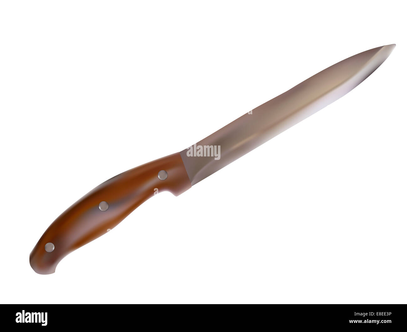 Large Knife with Wooden Handle Vector Illustration Stock Photo - Alamy