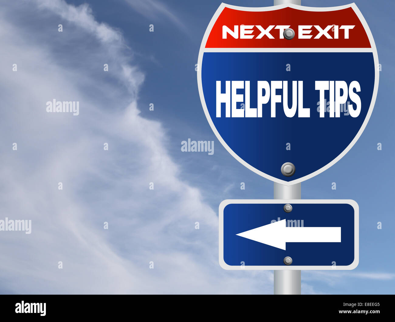 Helpful tips road sign Stock Photo - Alamy