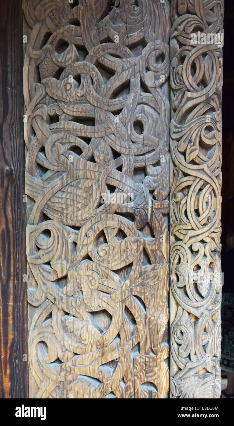 Carved wooden pillar hi-res stock photography and images - Alamy