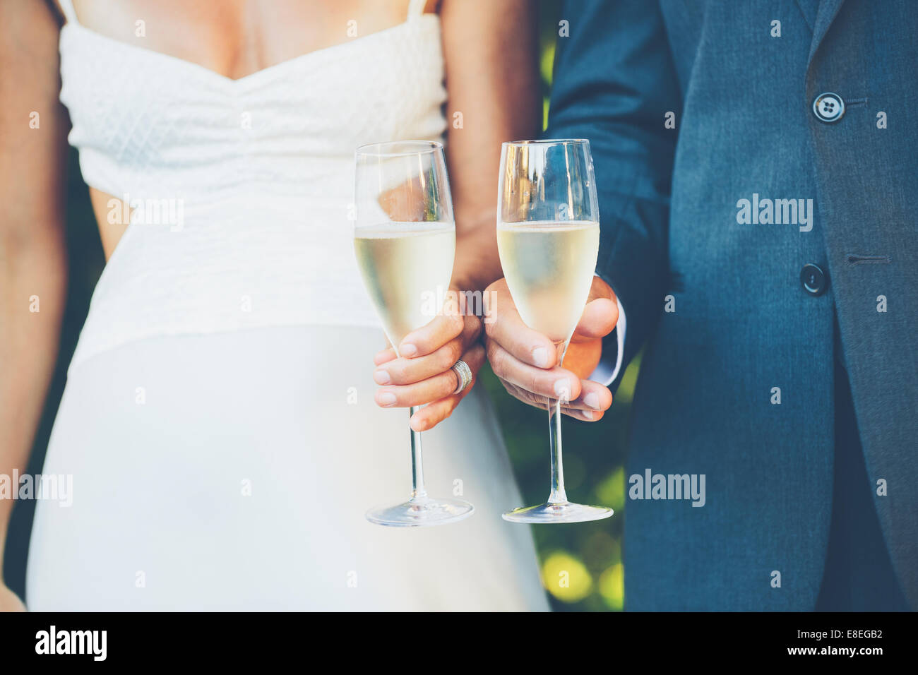 Wedding Couple Toast Stock Photo - Alamy