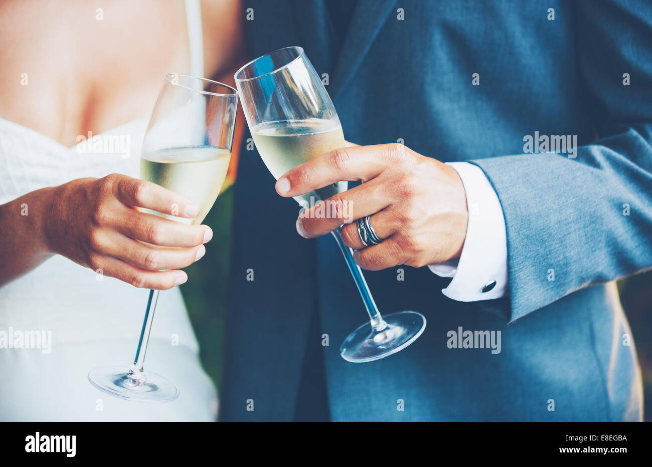 Wedding Couple Toast Stock Photo - Alamy