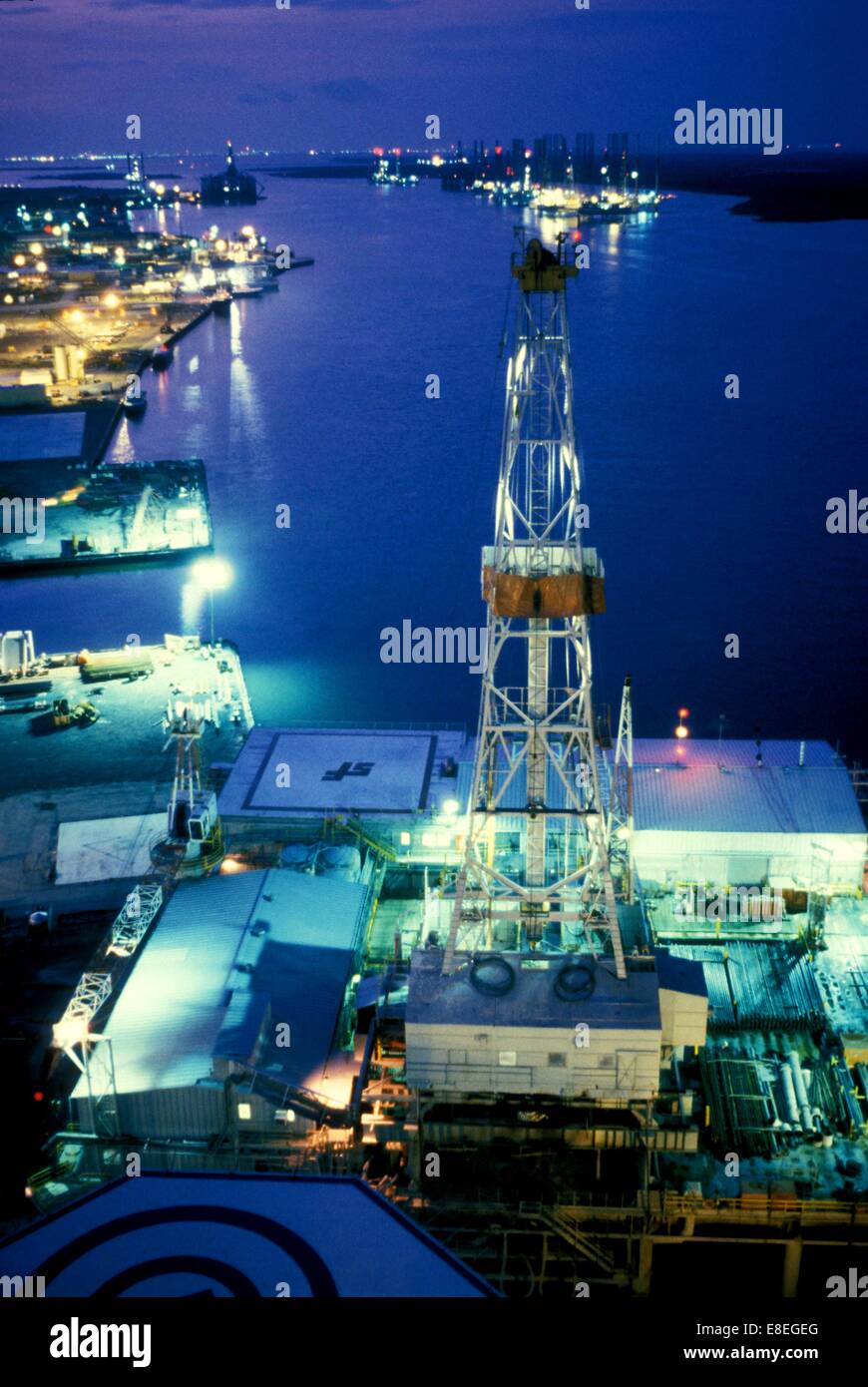 Shipyard at Night Stock Photo - Alamy