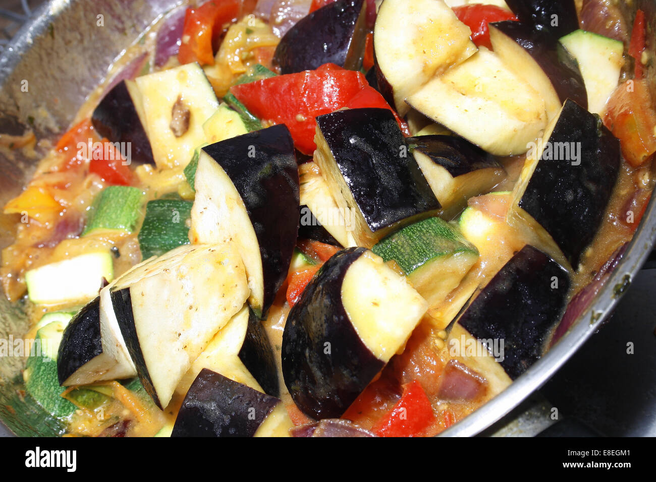 home made Ratatouille cooking in a pan Stock Photo - Alamy