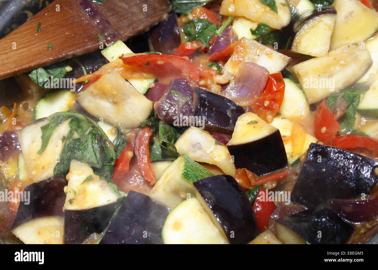 home made Ratatouille cooking in a pan Stock Photo - Alamy