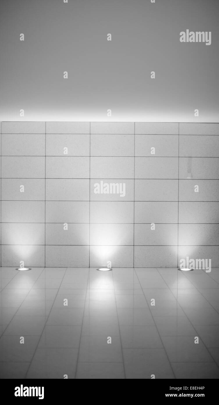 White walls in an underground metro station corridor. Contemporary ...