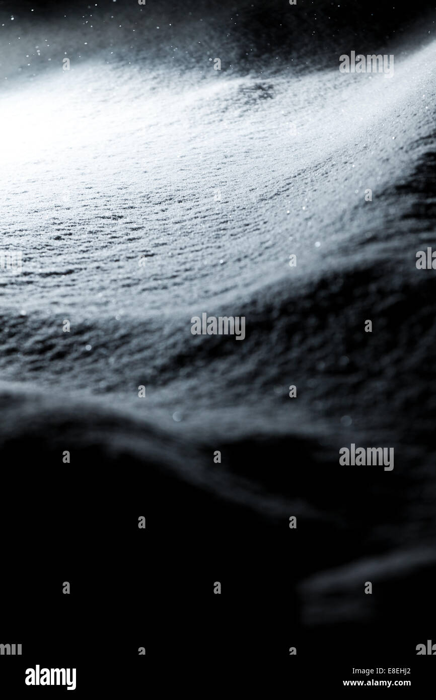 Shiny snow at night during a snow storm Stock Photo - Alamy