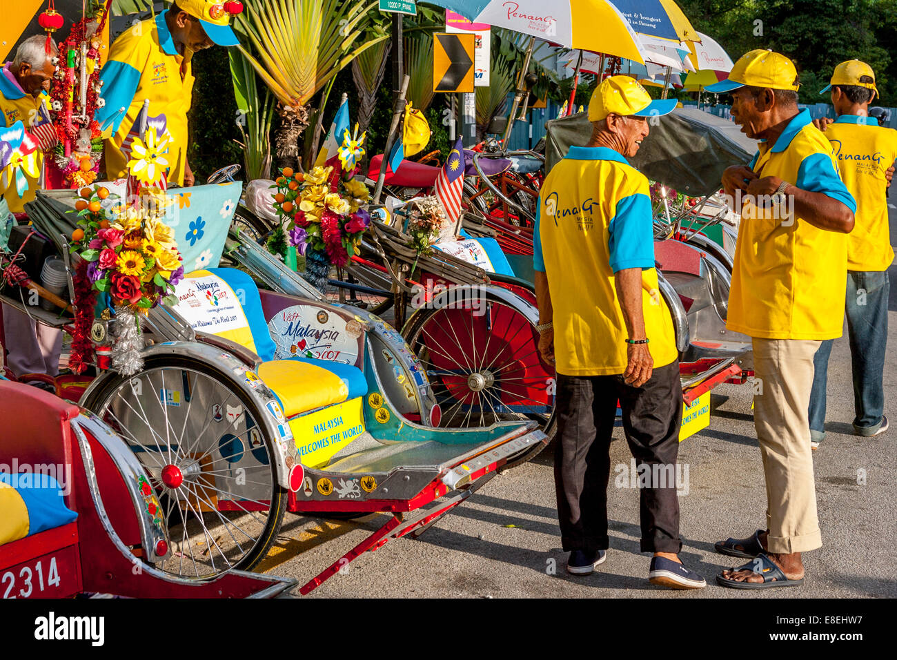 Colourful Rickshaws, George Town, Penang, China Stock Photo - Alamy