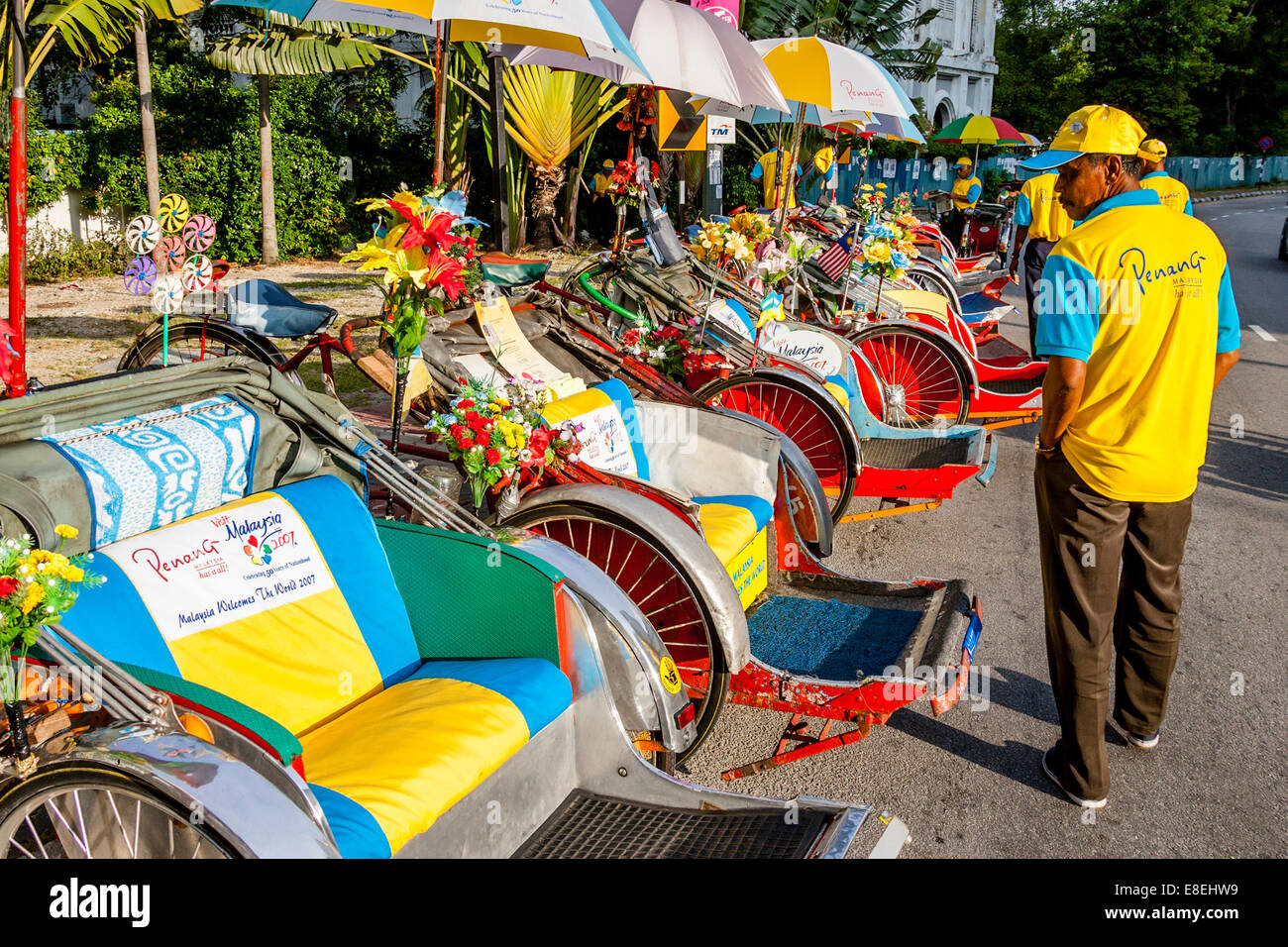 Colourful Rickshaws, George Town, Penang, China Stock Photo - Alamy