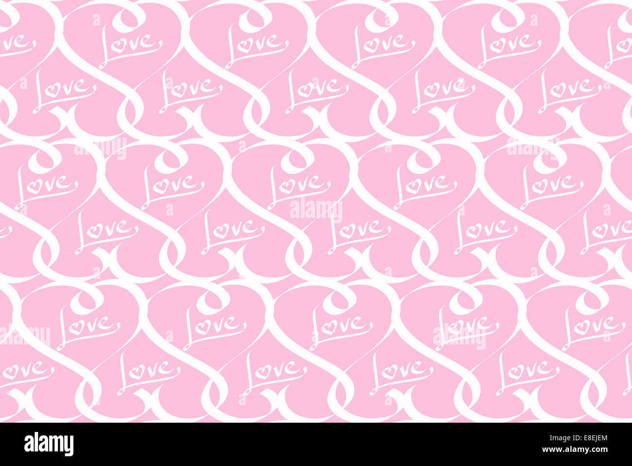Seamless pattern of calligraphic hearts, with word love, a Valentine's ...