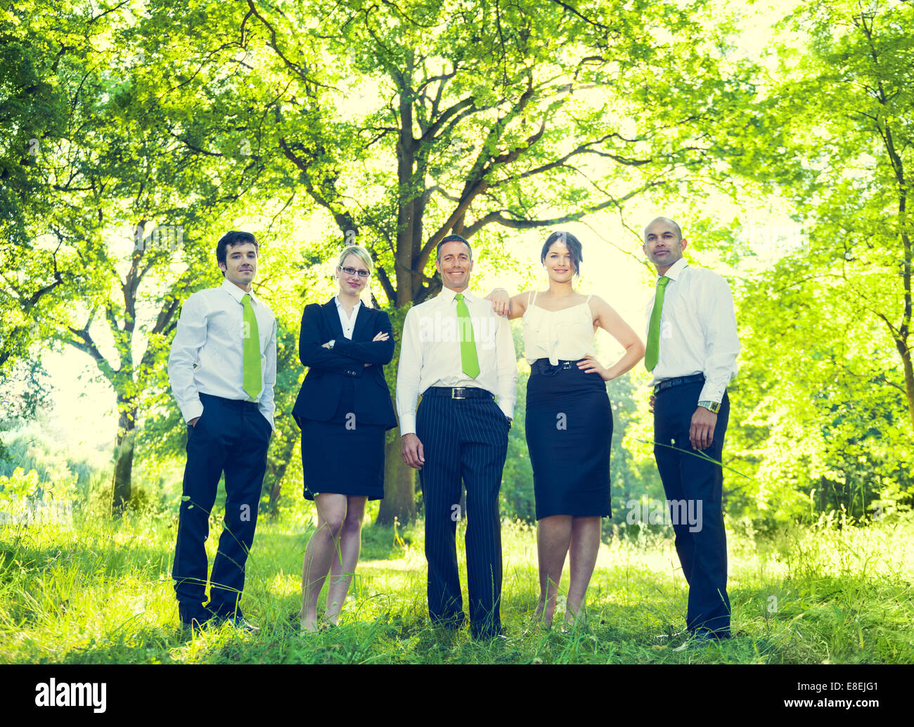 Green business team Stock Photo - Alamy