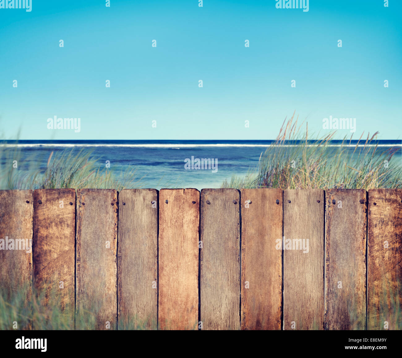 Beach and Fence Stock Photo - Alamy