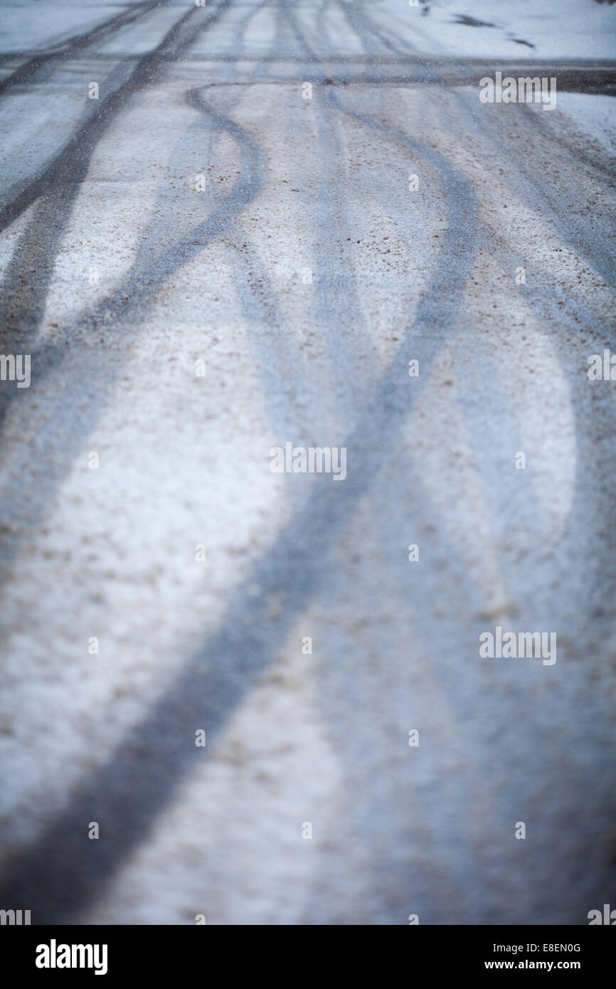 The marks of wheels hi-res stock photography and images - Alamy