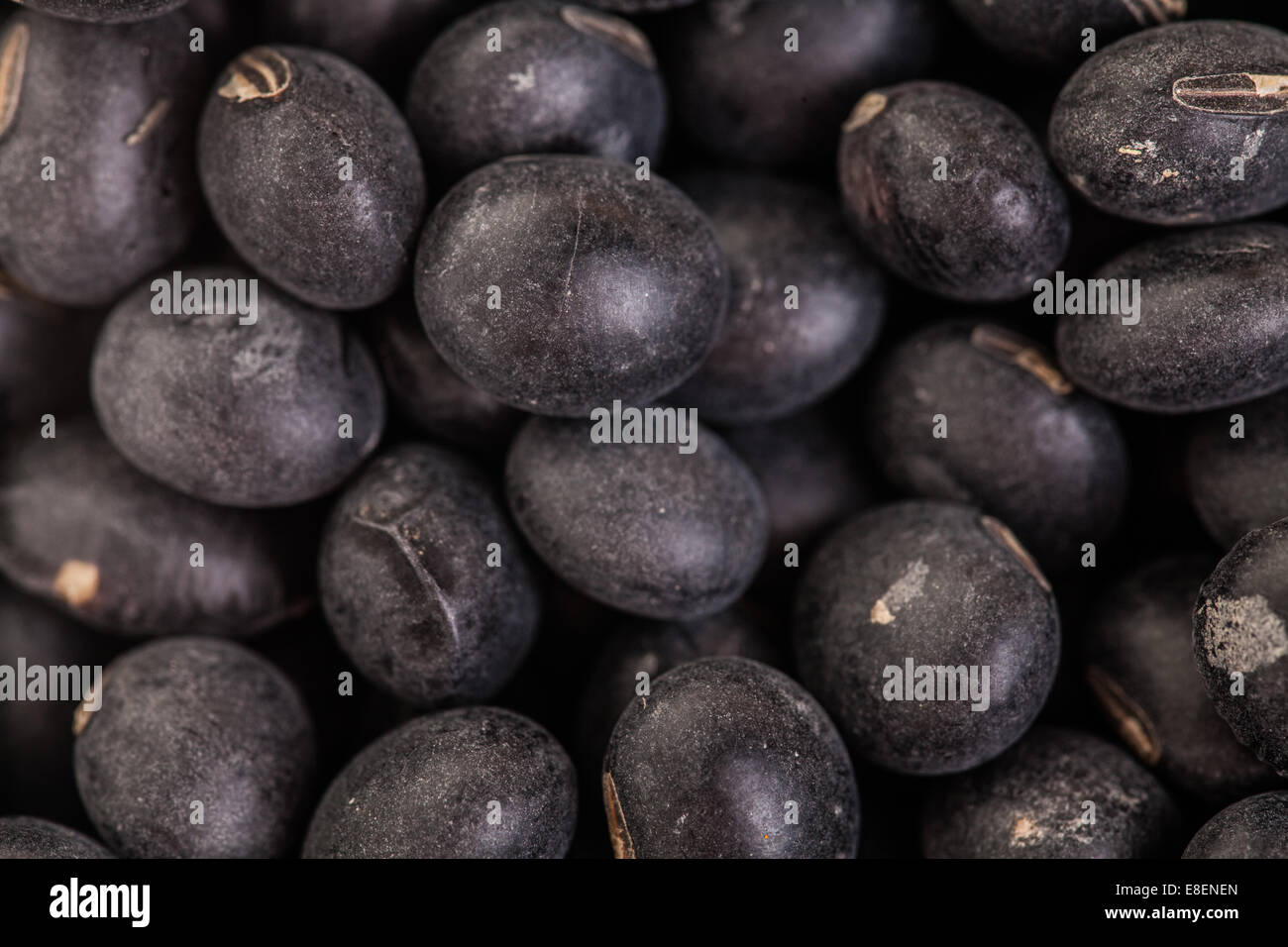 Extreme Closeup Macro Texture of Black Soy Beans Stock Photo - Alamy