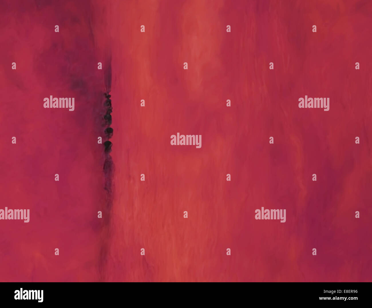 Abstract organic red painting background texture with decorative black ...