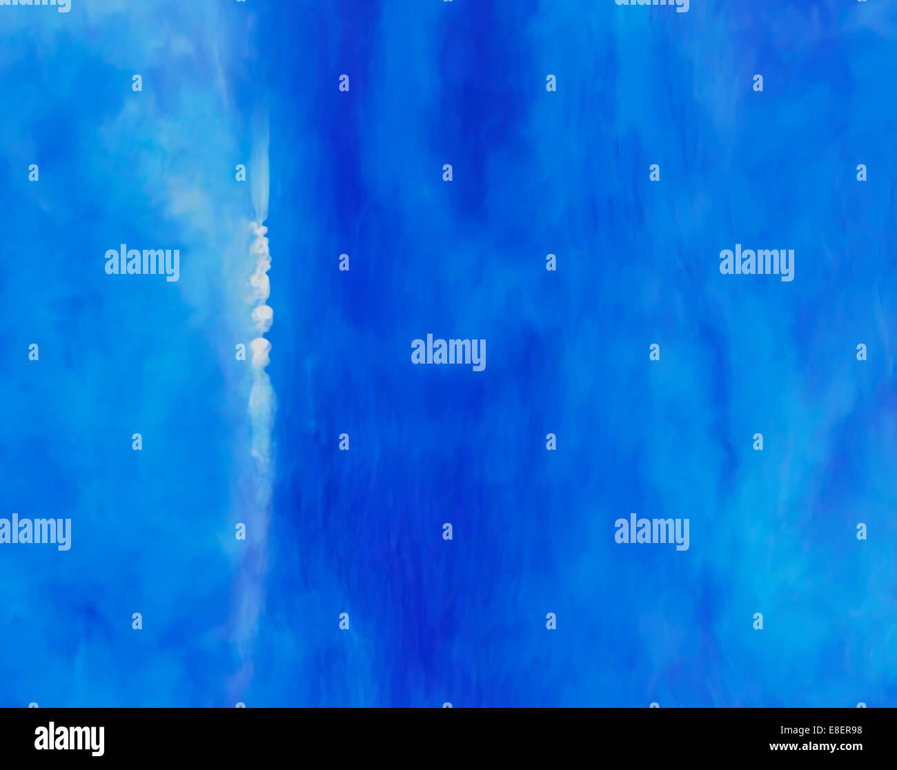 Abstract organic blue painting background texture with decorative white ...