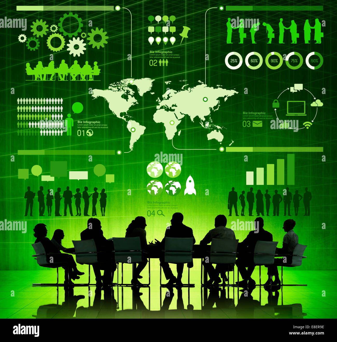 Group of Corporate People Discussing About Global Communication Issues ...