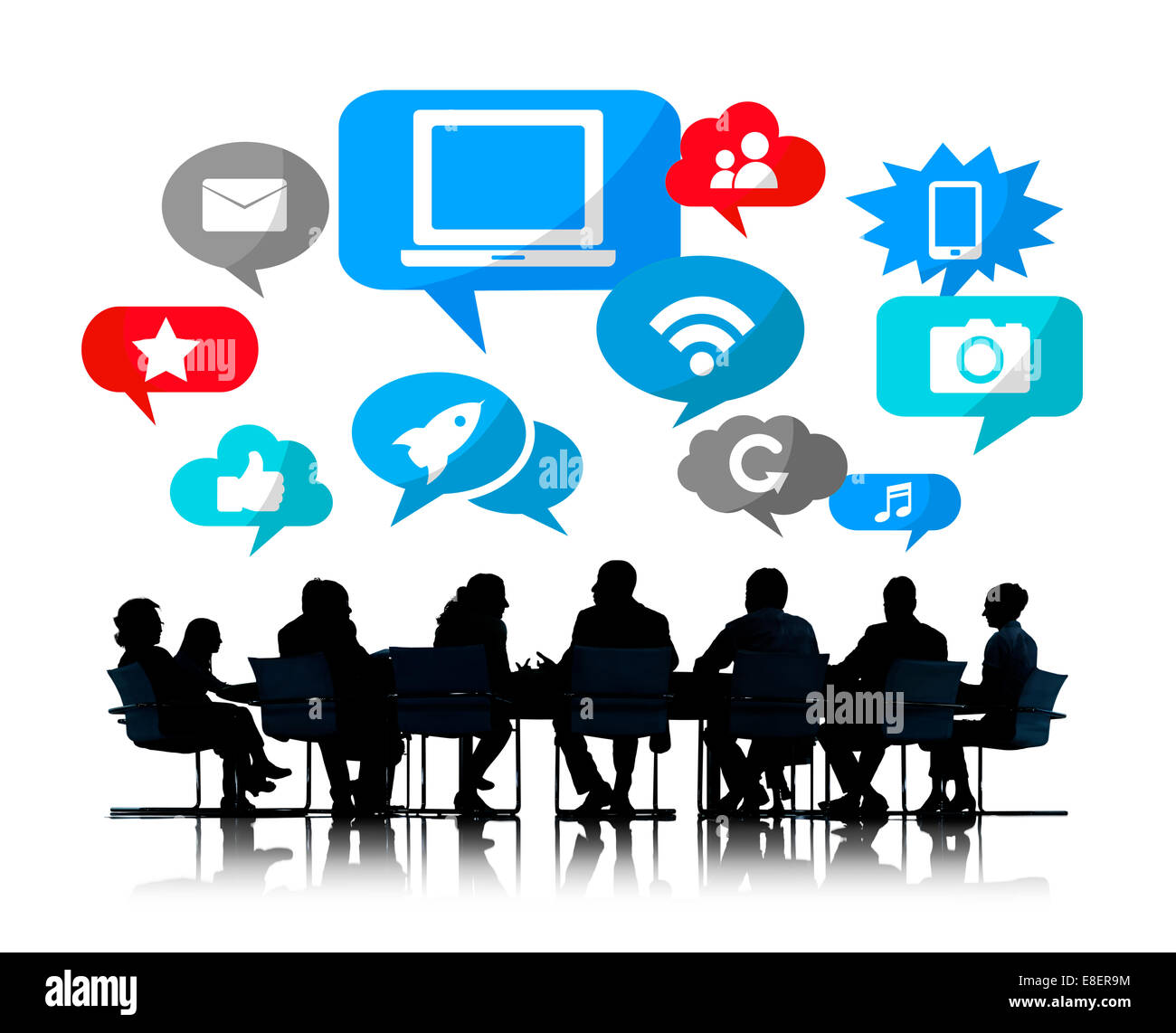Business Meeting About Social Media Stock Photo - Alamy