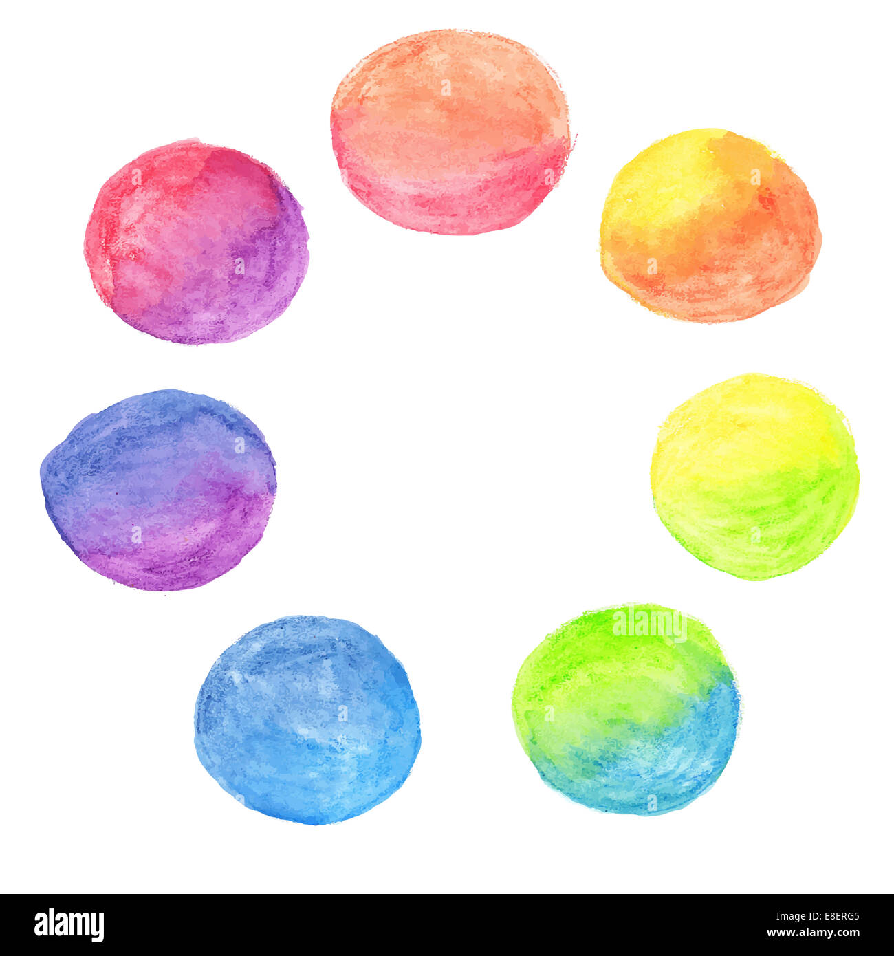 Vector set of rainbow watercolor circles Stock Photo - Alamy