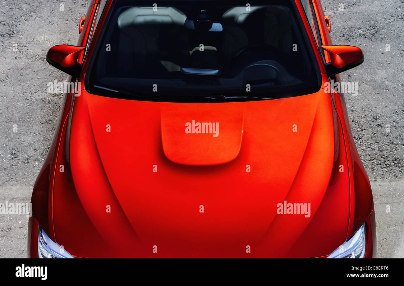 Luxury red car details view, elegant and beautiful Stock Photo - Alamy
