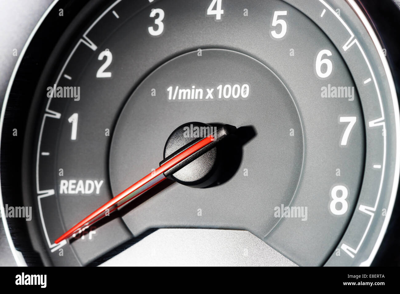 Speed control dashboard in modern luxury car, macro view Stock Photo ...
