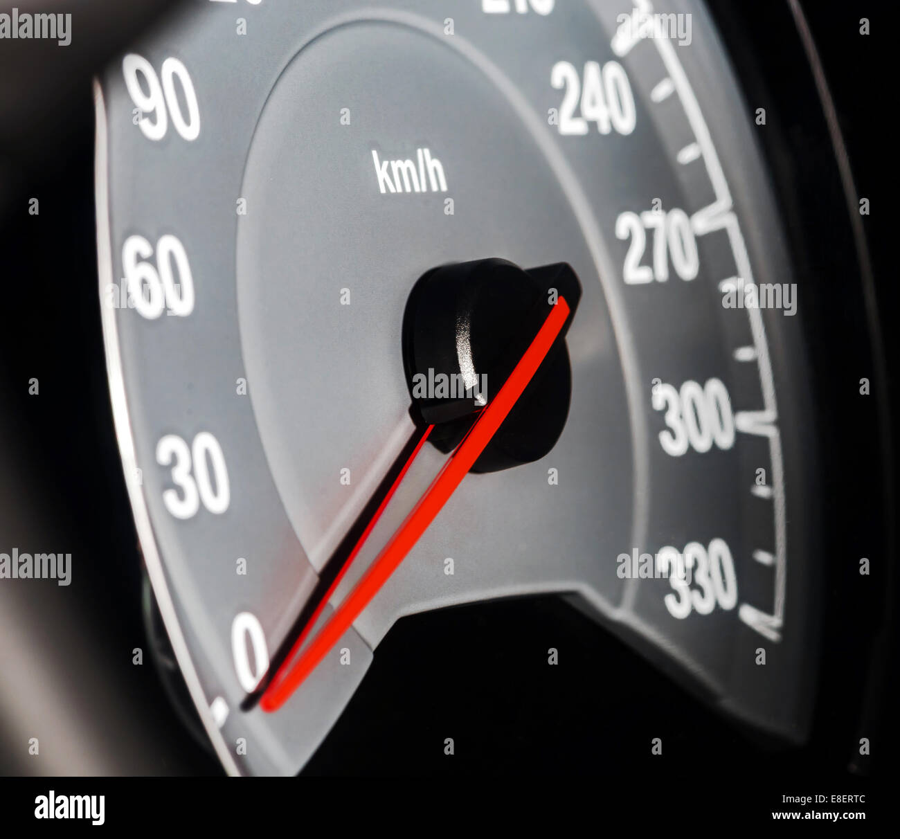 Speed control dashboard in modern luxury car, macro view Stock Photo ...