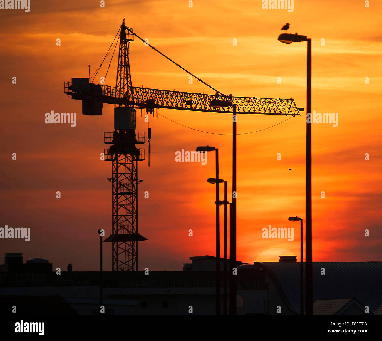 Construction Site Sunset Stock Photos & Construction Site Sunset Stock ...