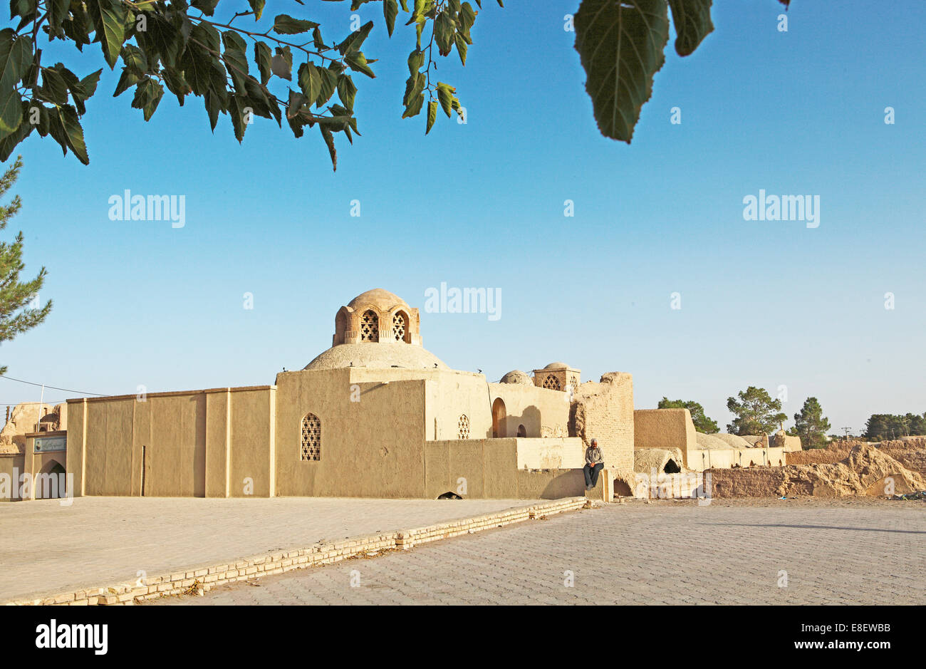 Adobe brick buildings on the central square, Na'in, Isfahan Province ...