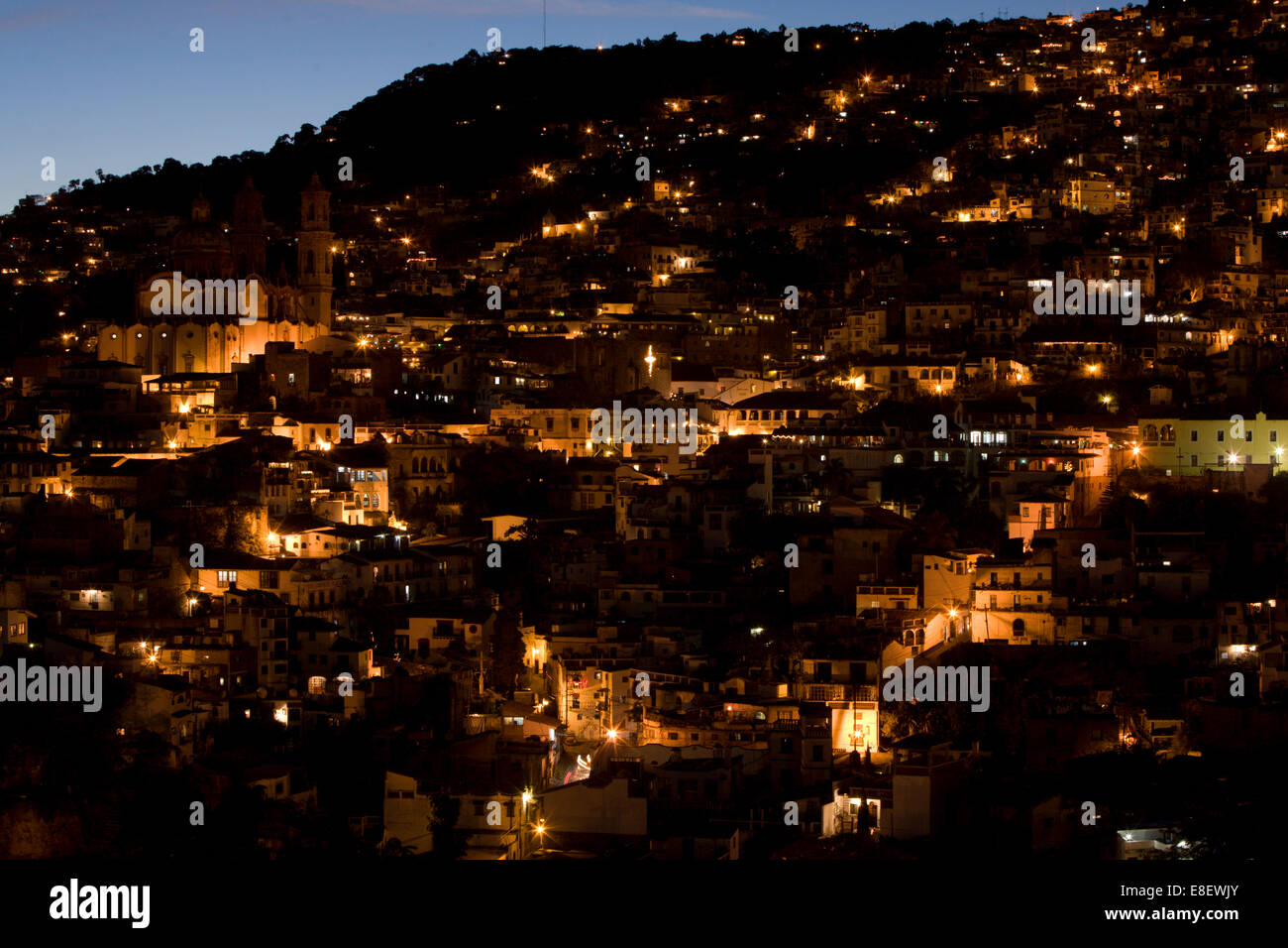 Night view of the hilly town, Taxco, Guerrero, Mexico Stock Photo - Alamy