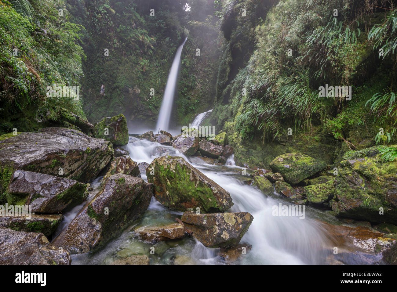Cascadas Altas, Pumalín Park, Chaitén, Los Lagos Region, Chile Stock ...