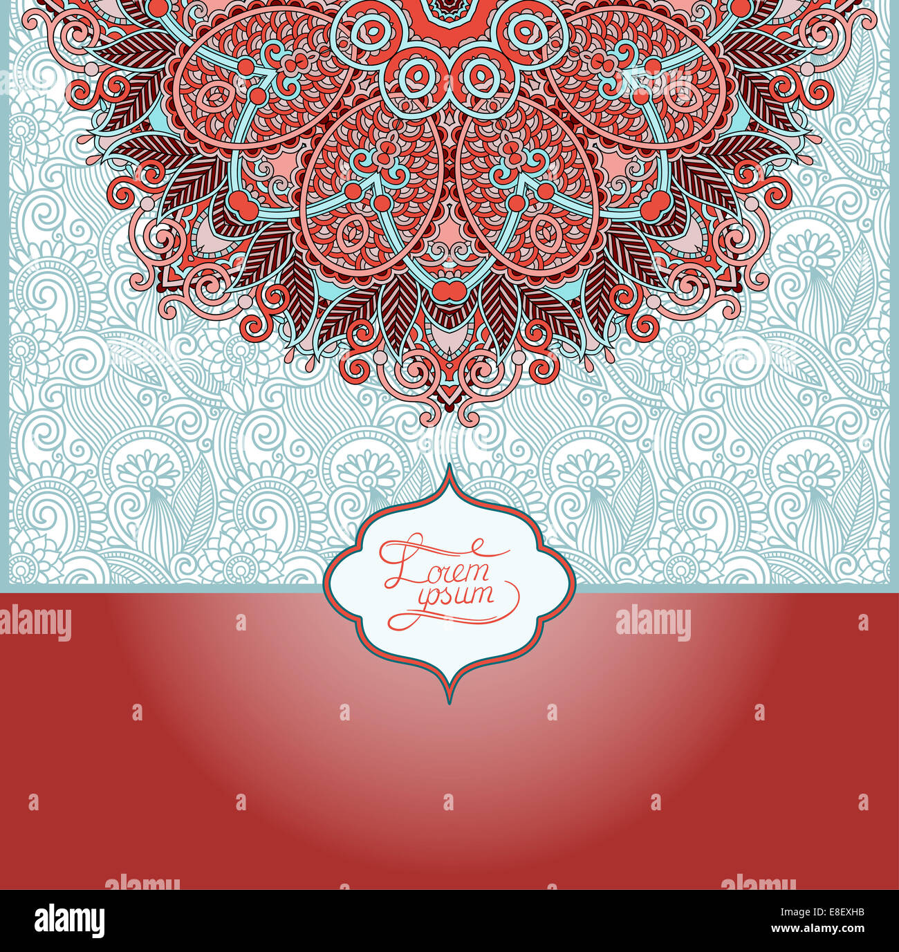 islamic vintage floral pattern, template frame for greeting card Stock ...