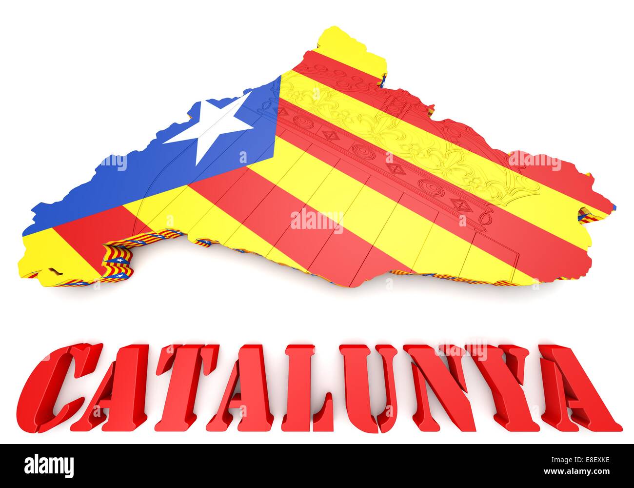 Catalonia flag map hi-res stock photography and images - Alamy