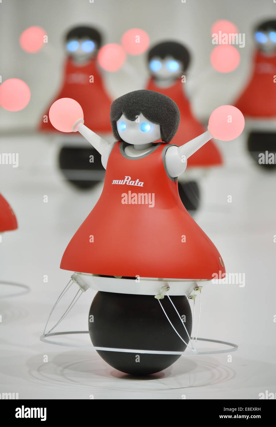 Makuhari, Japan. 7th Sep, 2014. Murata cheerleading robots perform ...