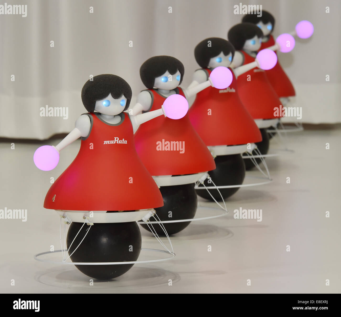 Makuhari, Japan. 7th Sep, 2014. Murata cheerleading robots perform ...