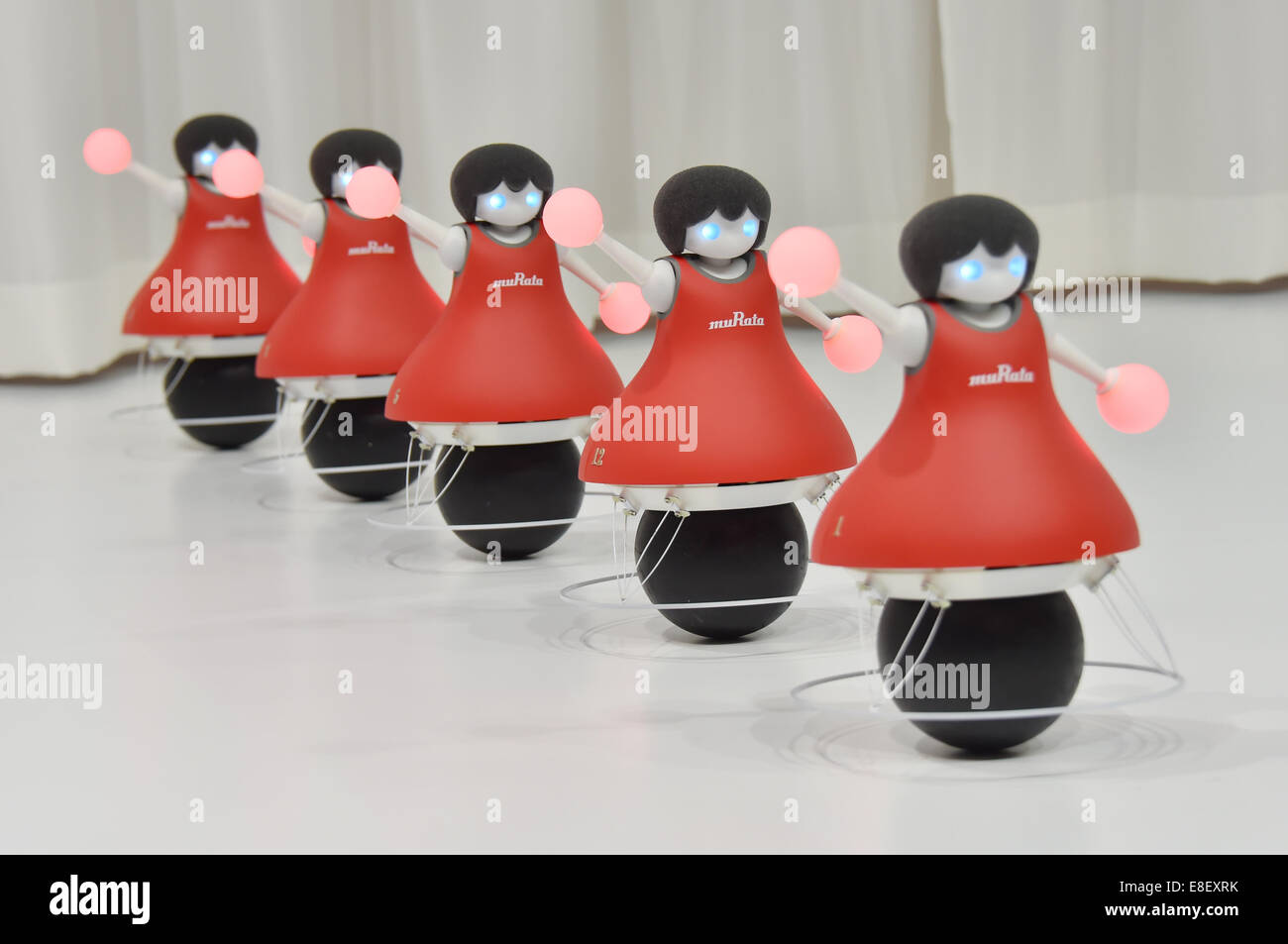 Makuhari, Japan. 7th Sep, 2014. Murata cheerleading robots perform ...