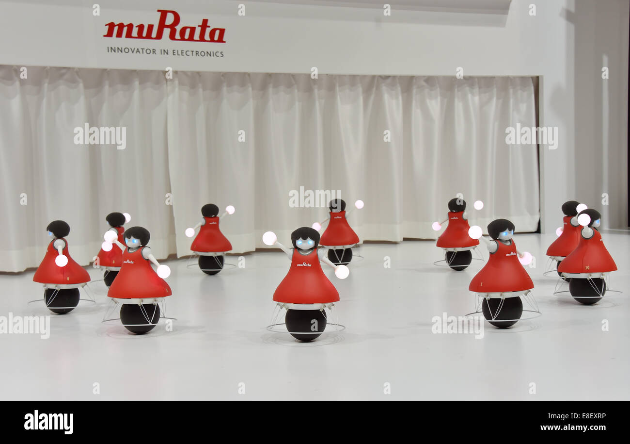Makuhari, Japan. 7th Sep, 2014. Murata cheerleading robots perform ...